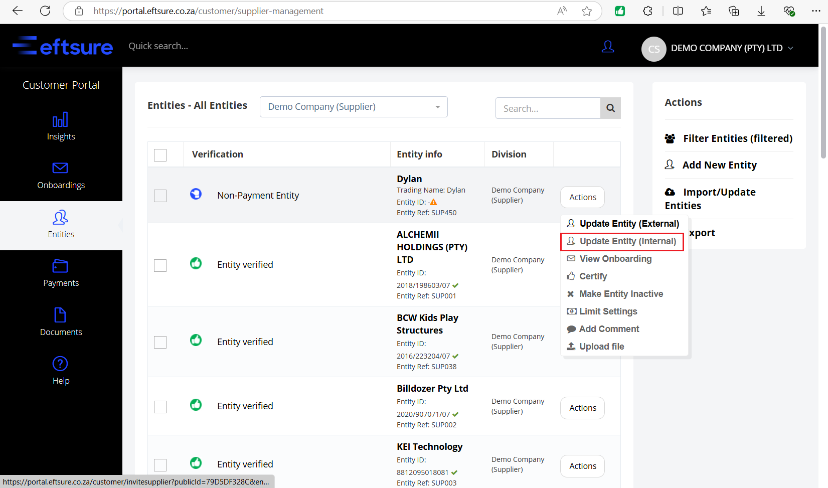 Actioning a Change Request